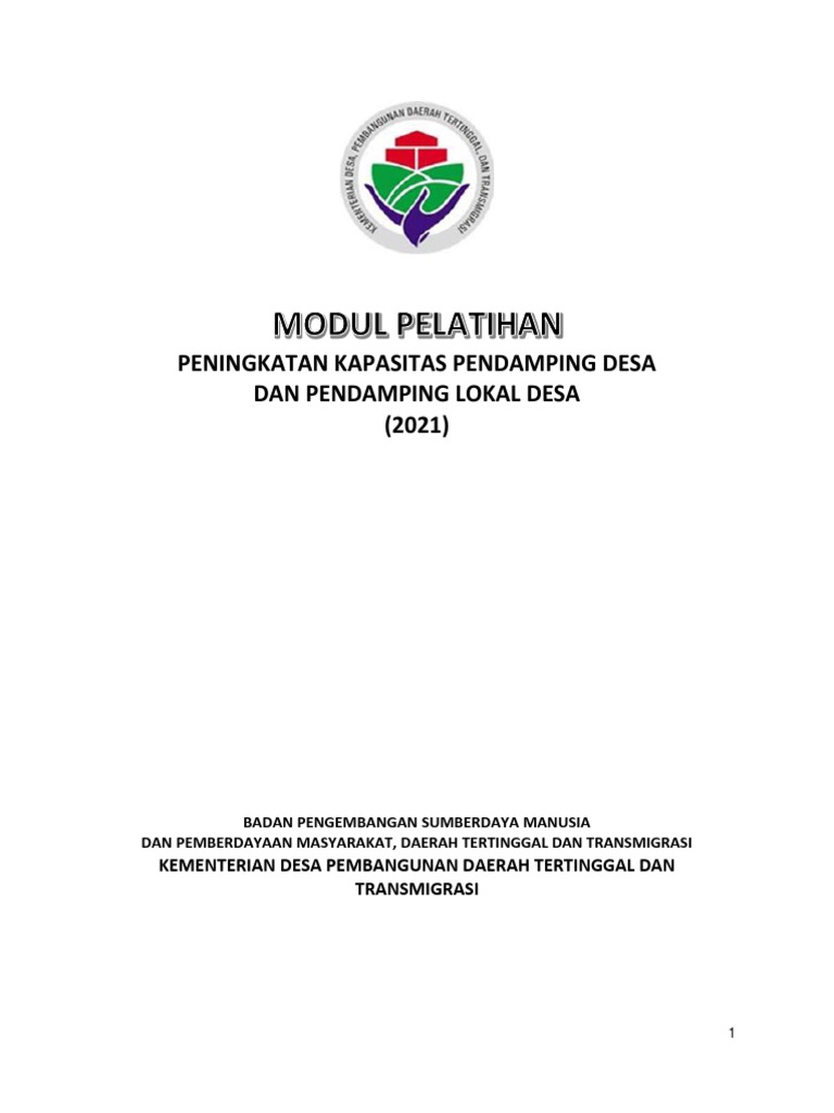 Modul Pelatihan Pendamping Desa | PDF | Karier & Perkembangan | Ilmu Sosial