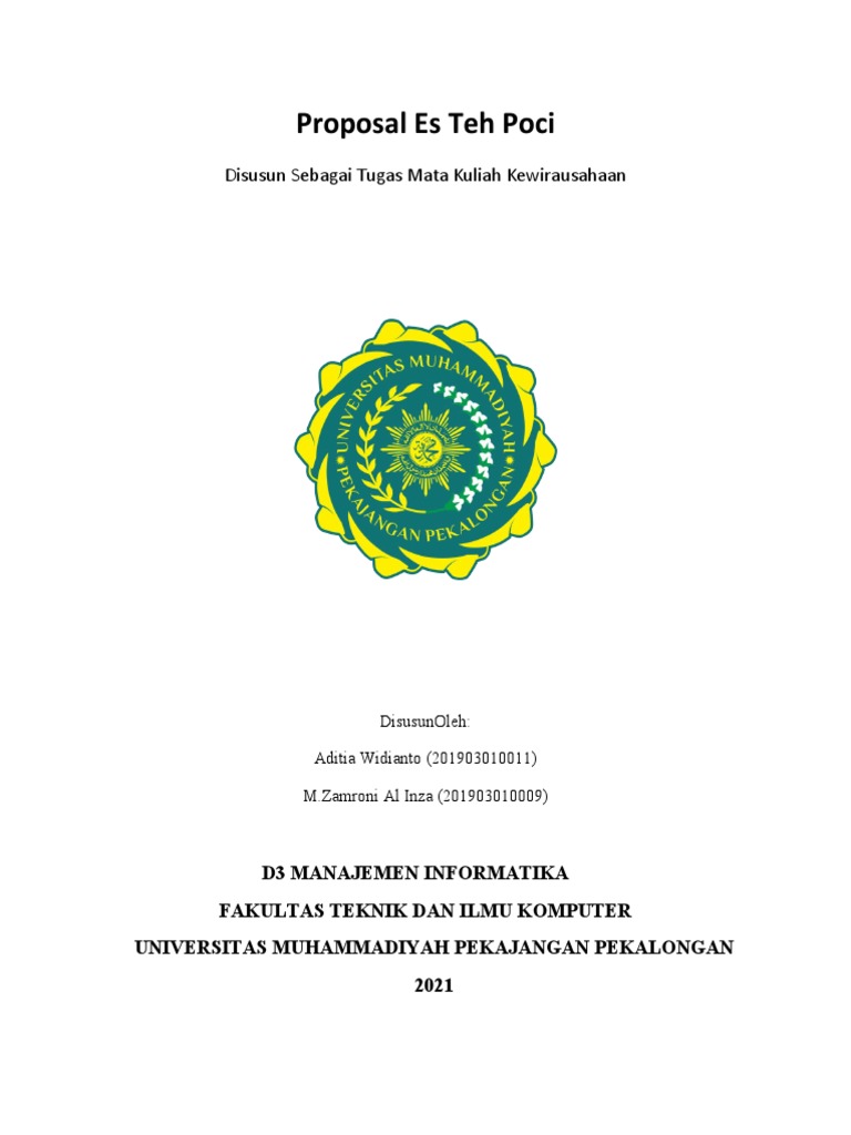 Proposal Es Teh Poci | PDF