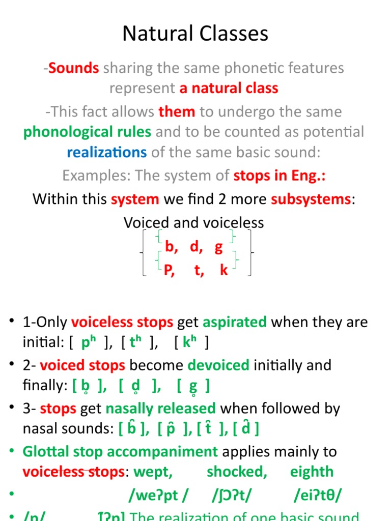 Natural Classes: Sounds A Natural Class Them | Download Free PDF ...