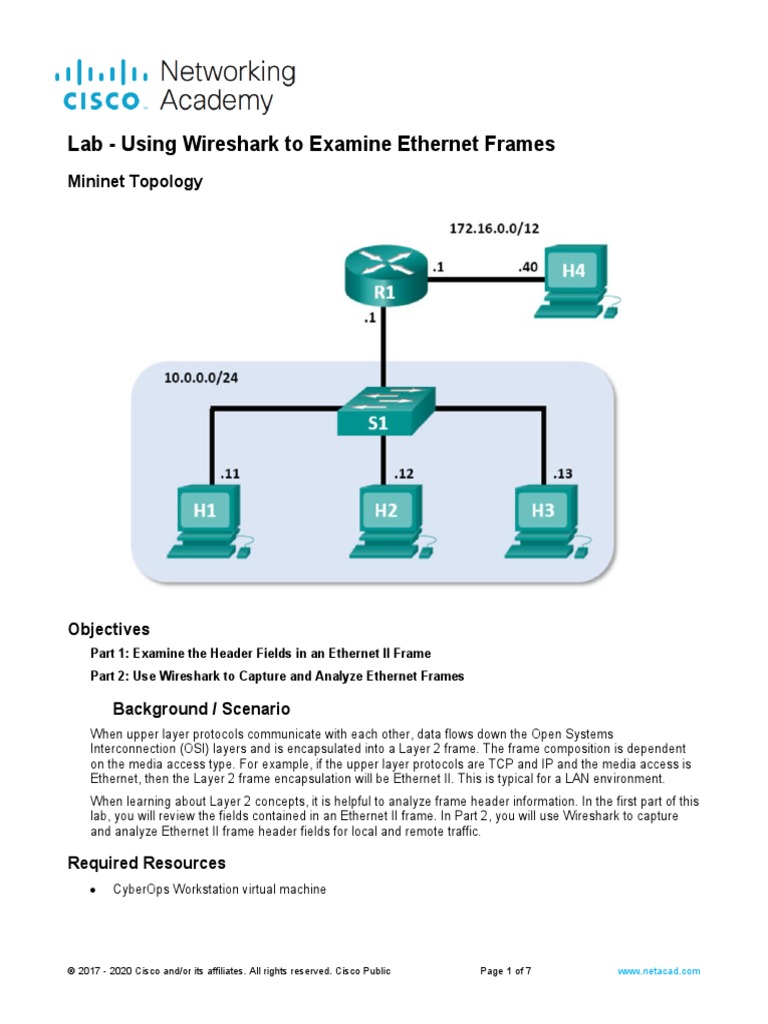 Wireshark Ethernet Frame Analysis Lab | PDF | Ethernet | Internet Protocols