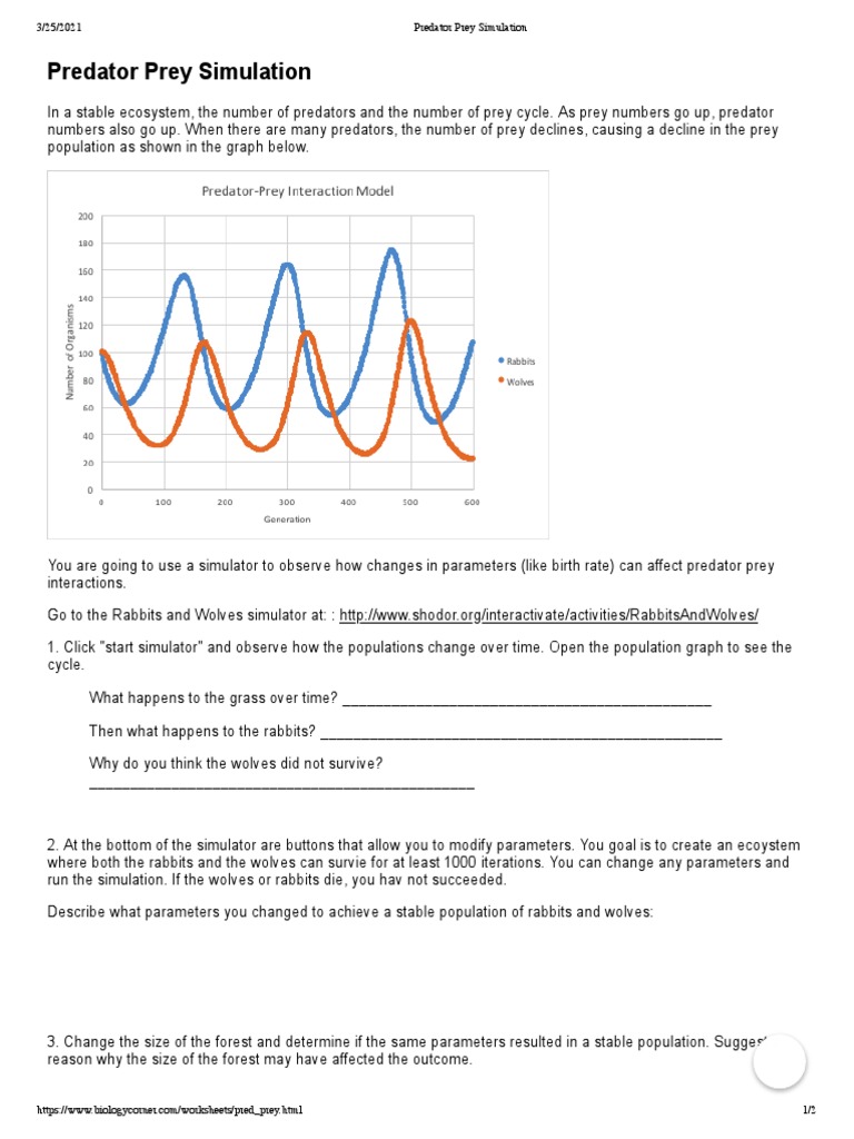 Predator Prey Simulation | PDF