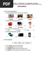 Computeer Revision Worksheet Class 1 | PDF | Computer Keyboard | Computer Monitor