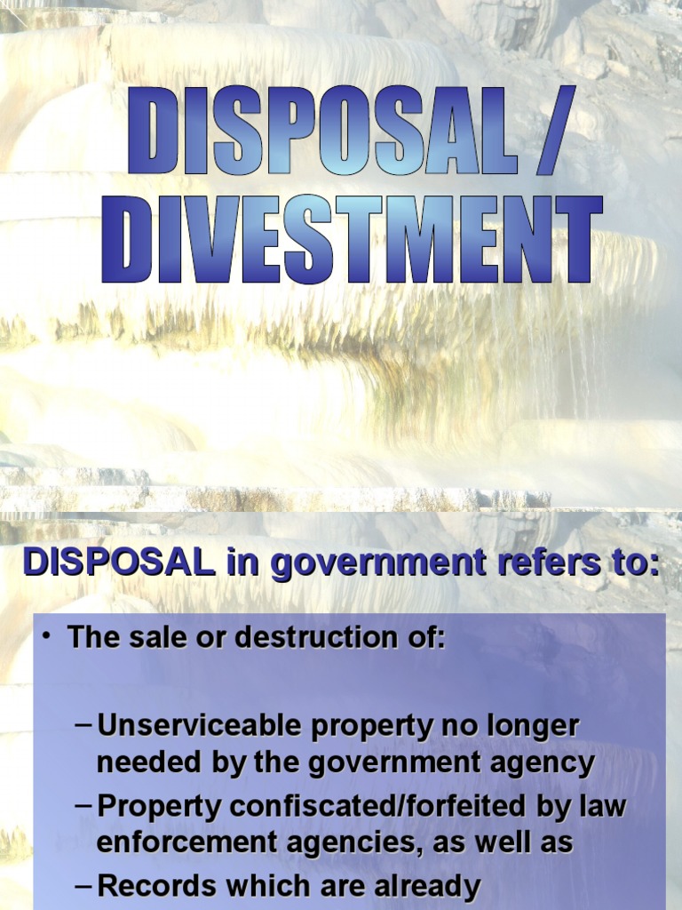 Disposal and Divestment | PDF | Auction | Property
