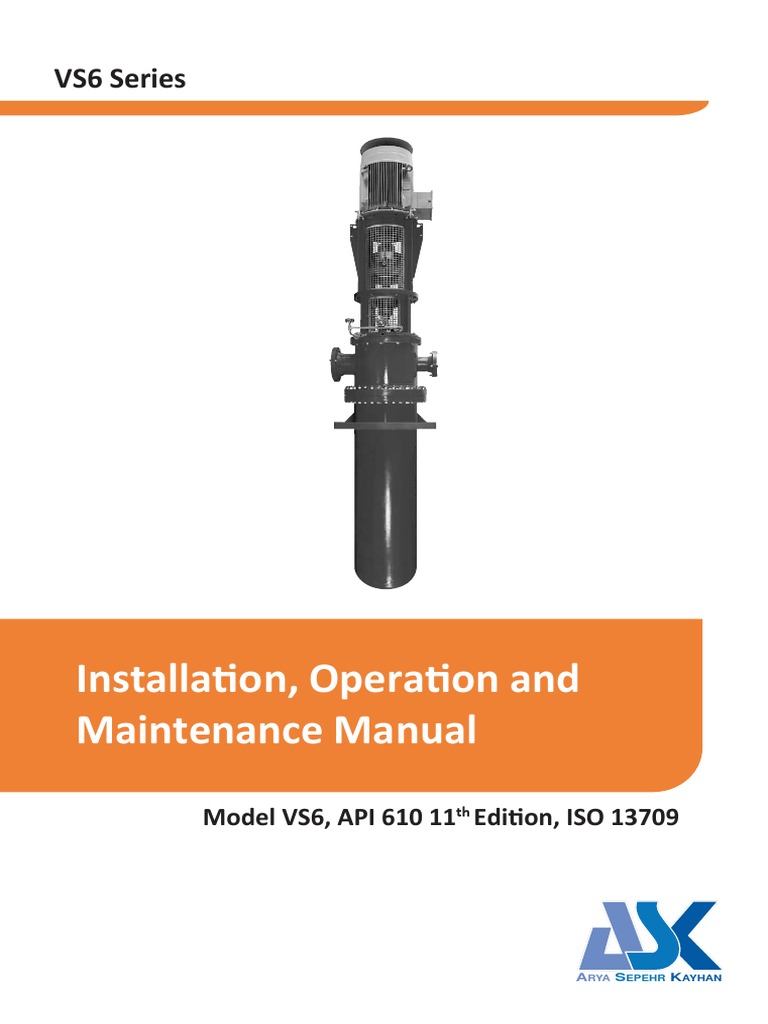 vs6 Installation and Operation Manual - 2015 | PDF | Pump | Bearing ...