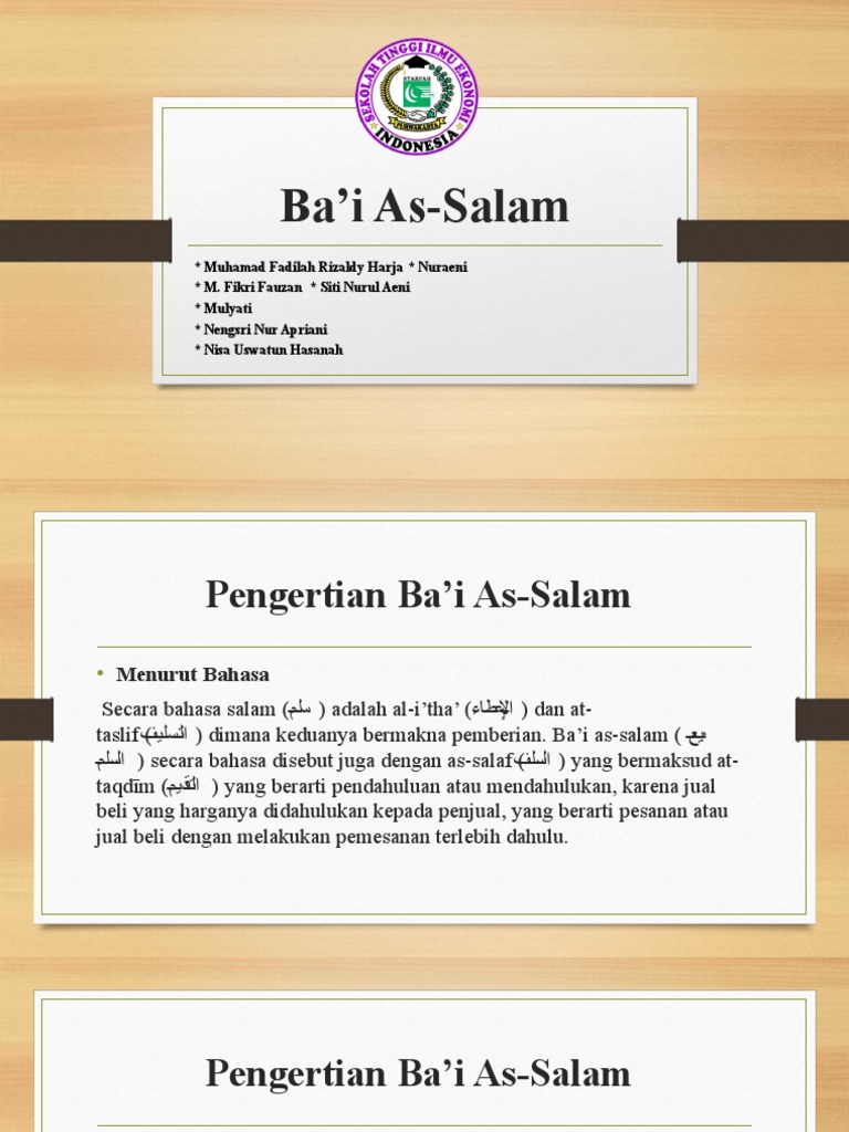 Pengertian dan Praktik Ba’i As-Salam | PDF | Pengelolaan Keuangan ...