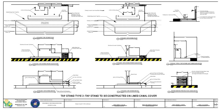 Tap Stand Type 3 - Tap Stand To Be Constructed On Lined Canal Cover ...