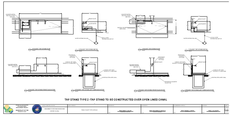 Tap Stand Type 2 - Tap Stand To Be Constructed Over Open Lined Canal ...
