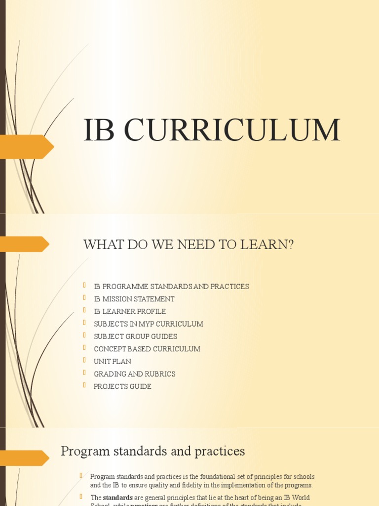 Ib Curriculum | PDF | Curriculum | Communication