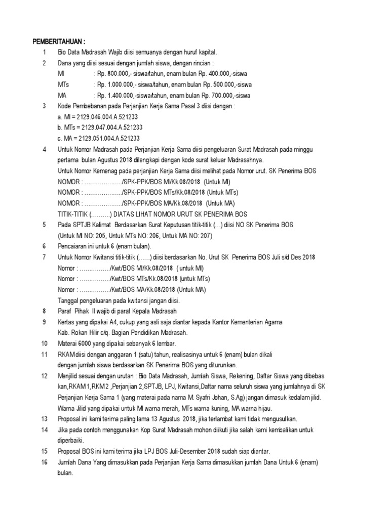Proposal Bos Juli-Desember 2018 | PDF