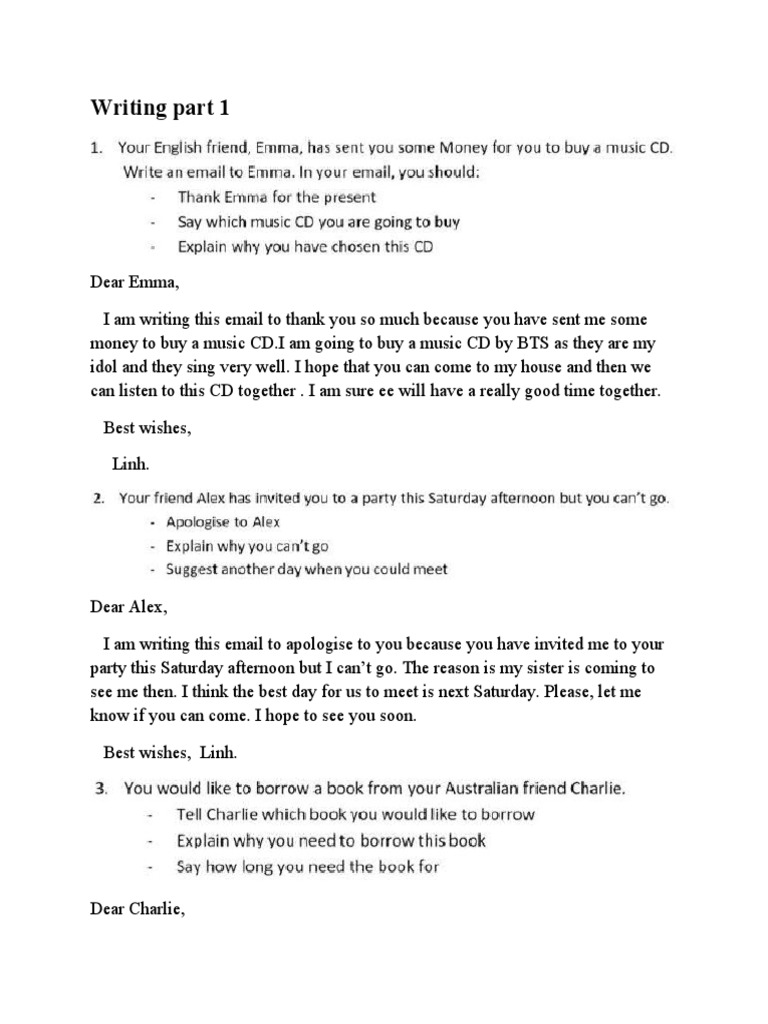 Writing Part 1 Cam Linh Done | PDF