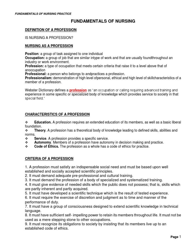 Fundamentals-Of-Nursing-Module-Prelim | PDF | Profession | Nursing