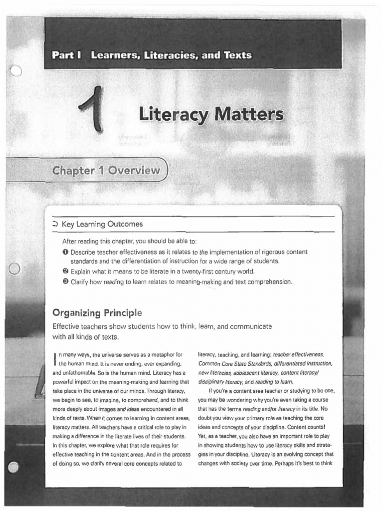 CH 1 Literacy Matters | PDF | Common Core State Standards Initiative ...