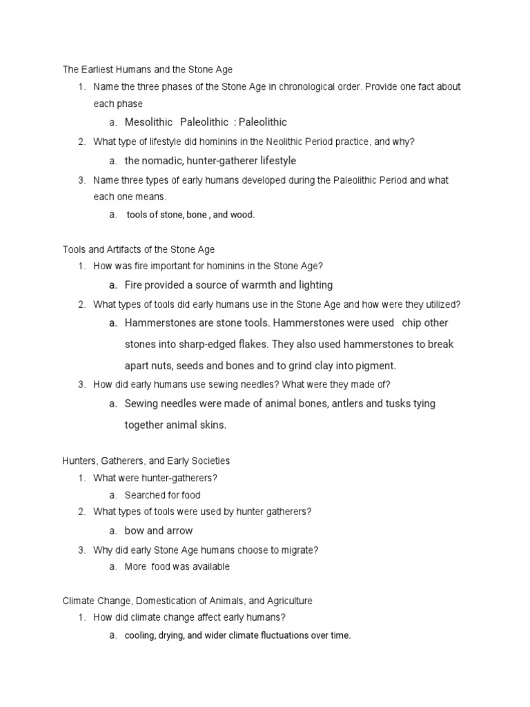 The Stone Age Readings | PDF | Social Science