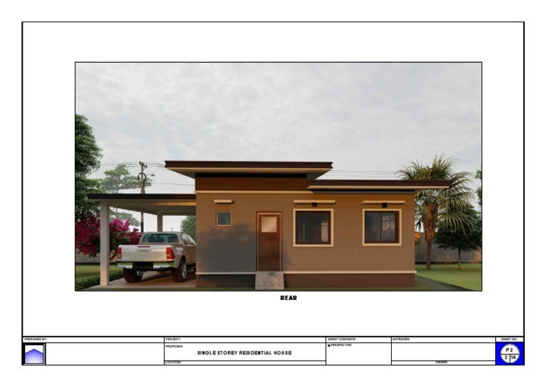 P2 2 14 Single Storey Residential House: Sheet No. Perspective Prepared ...