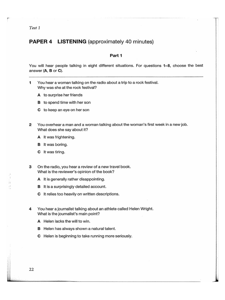 Listening Test 1 | PDF