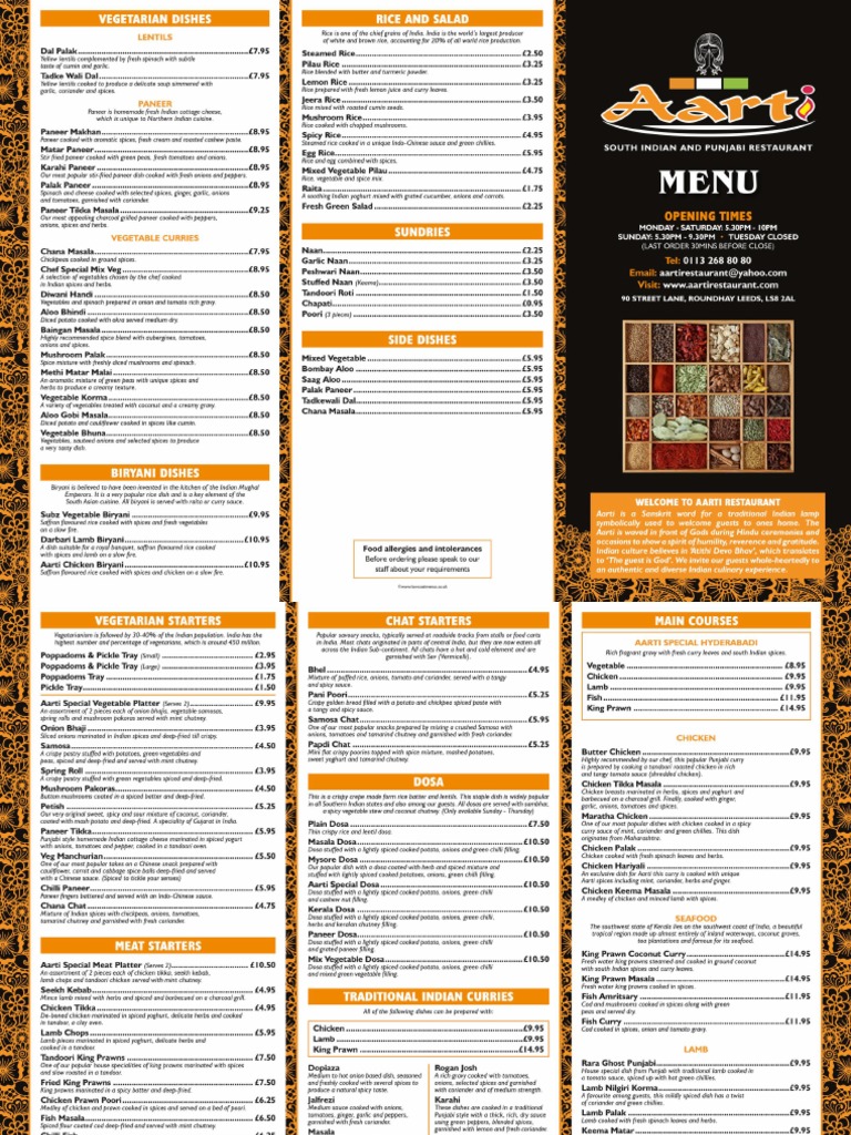 Aarti Menu 21 | PDF
