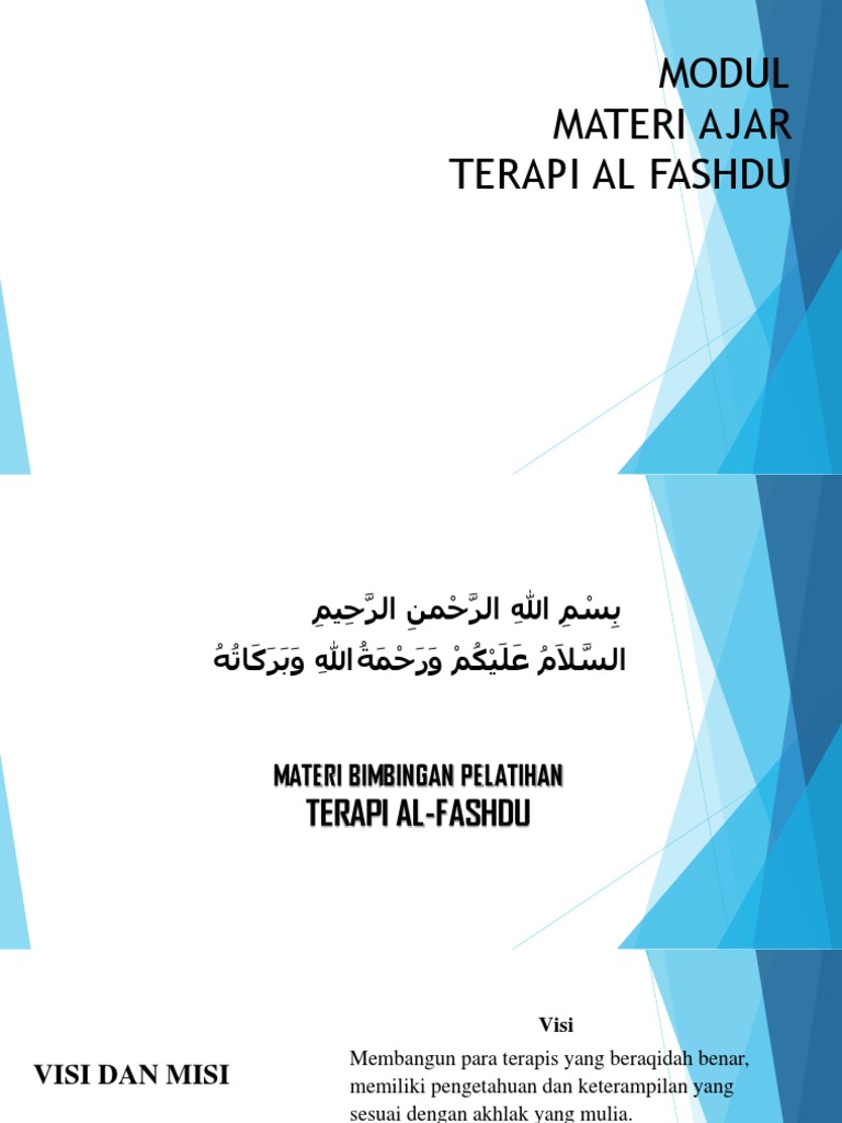 Modul Materi Ajar Terapi Al Fashdu | PDF