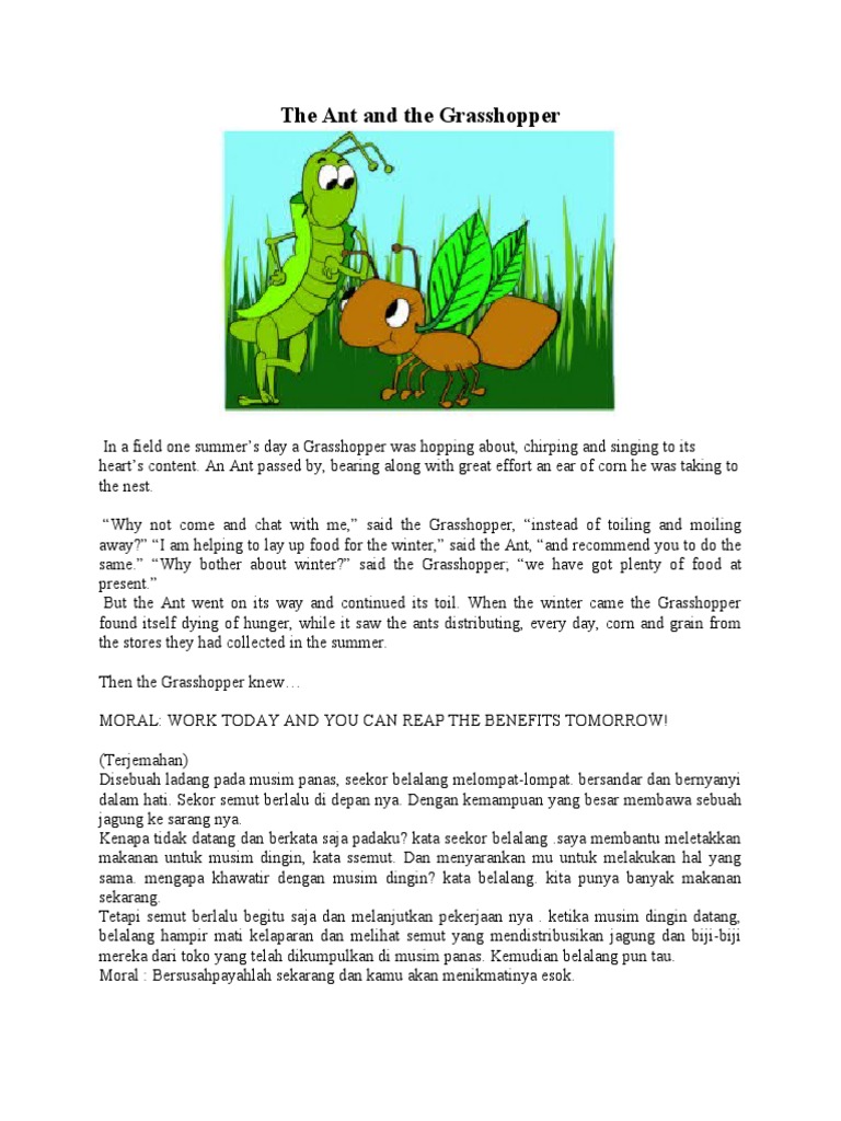 The Ant and The Grasshopper | PDF | Griya & Taman