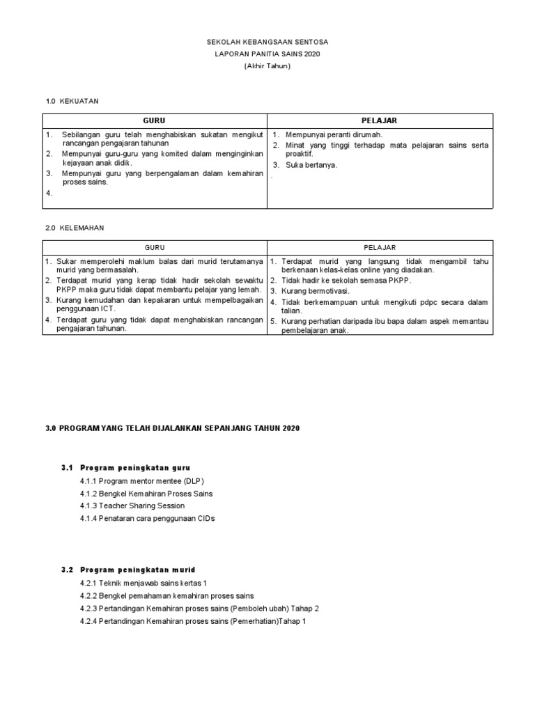 Laporan-Post-Mortem-Panitia-Sains 2020 | PDF