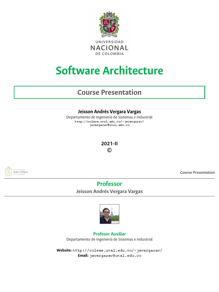(SwArch - 2021ii) - Course Presentation | PDF | Software Architecture ...