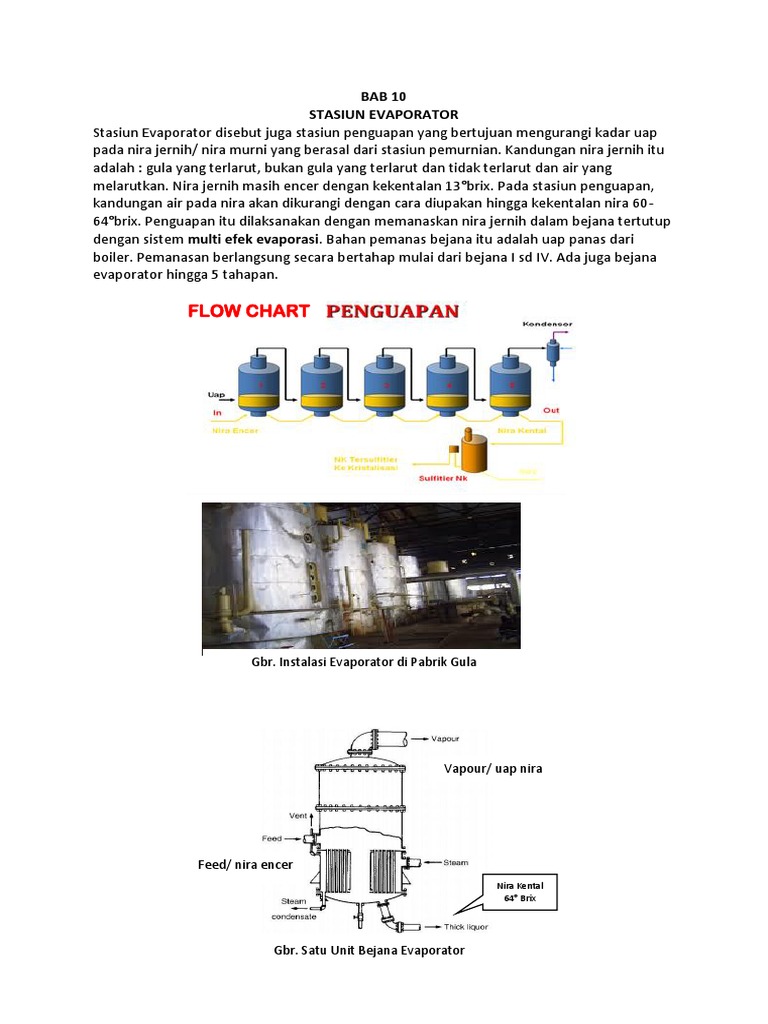 Proses Penguapan Nira di Pabrik Gula | PDF