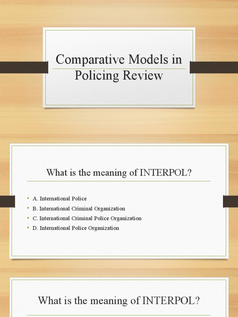Comparative Models in Policing Review | PDF | Applied Ethics | Government