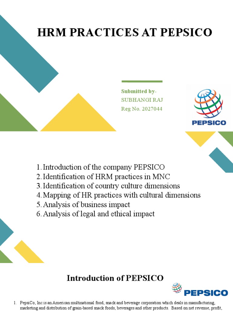 HRM Practices at Pepsico | PDF | Pepsi Co | Human Resource Management