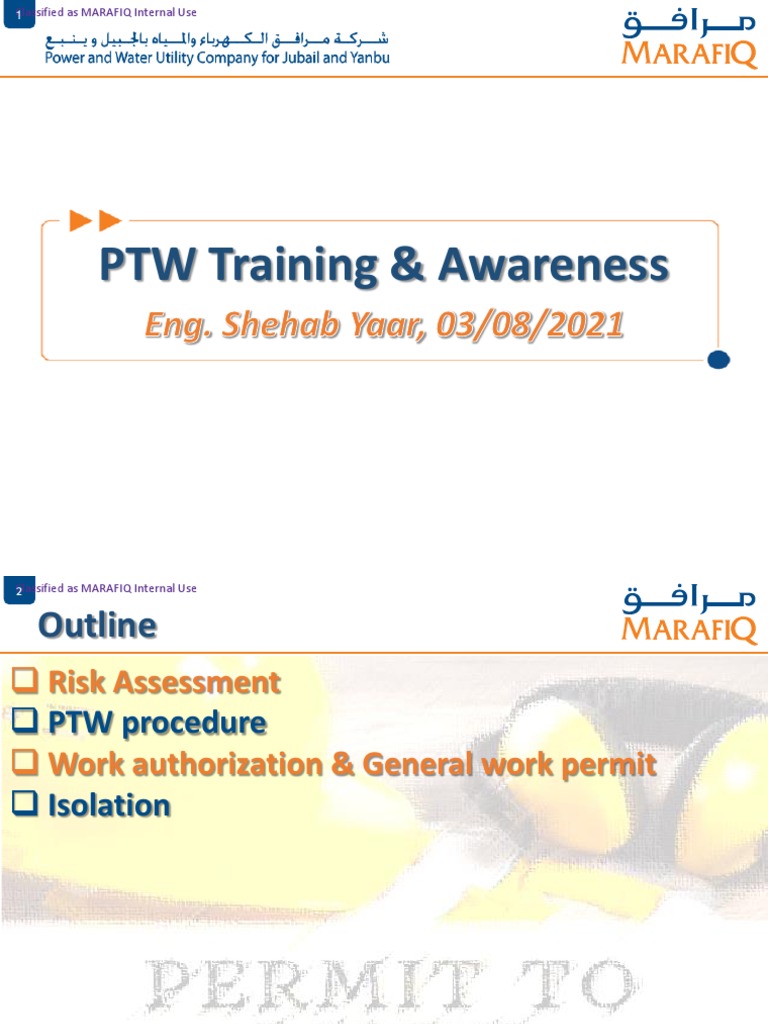 PTW Training Update 03-08-2021 SH | PDF | Risk Assessment | Risk
