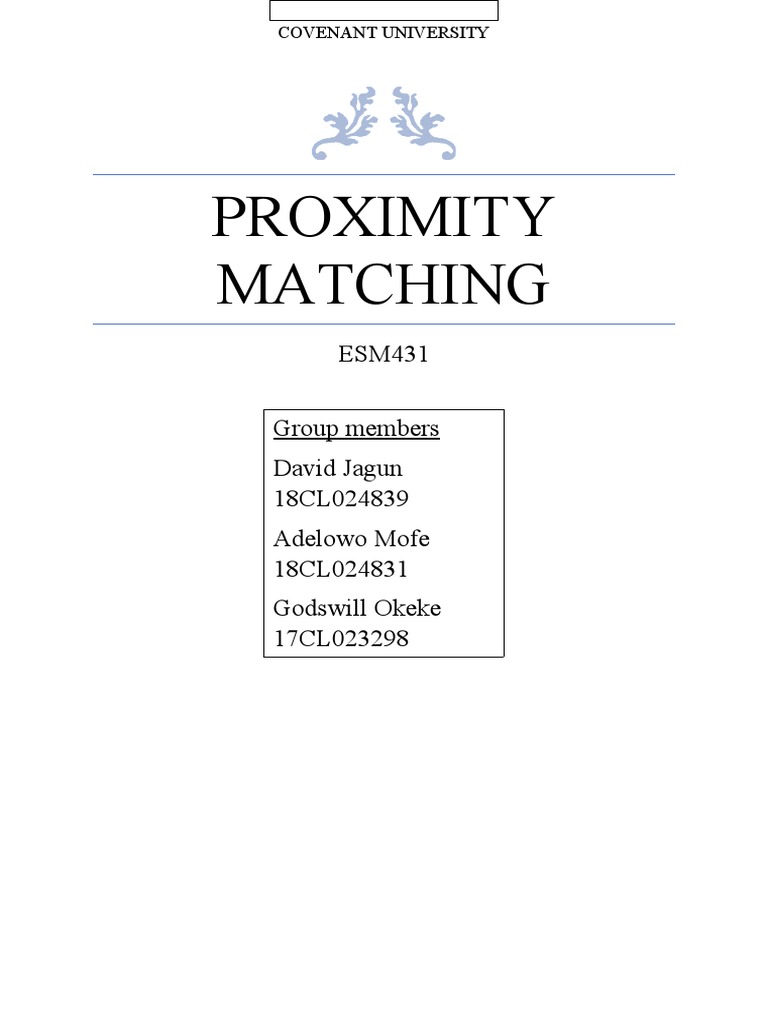 Proximity Matching | PDF | Applied Mathematics | Computer Science