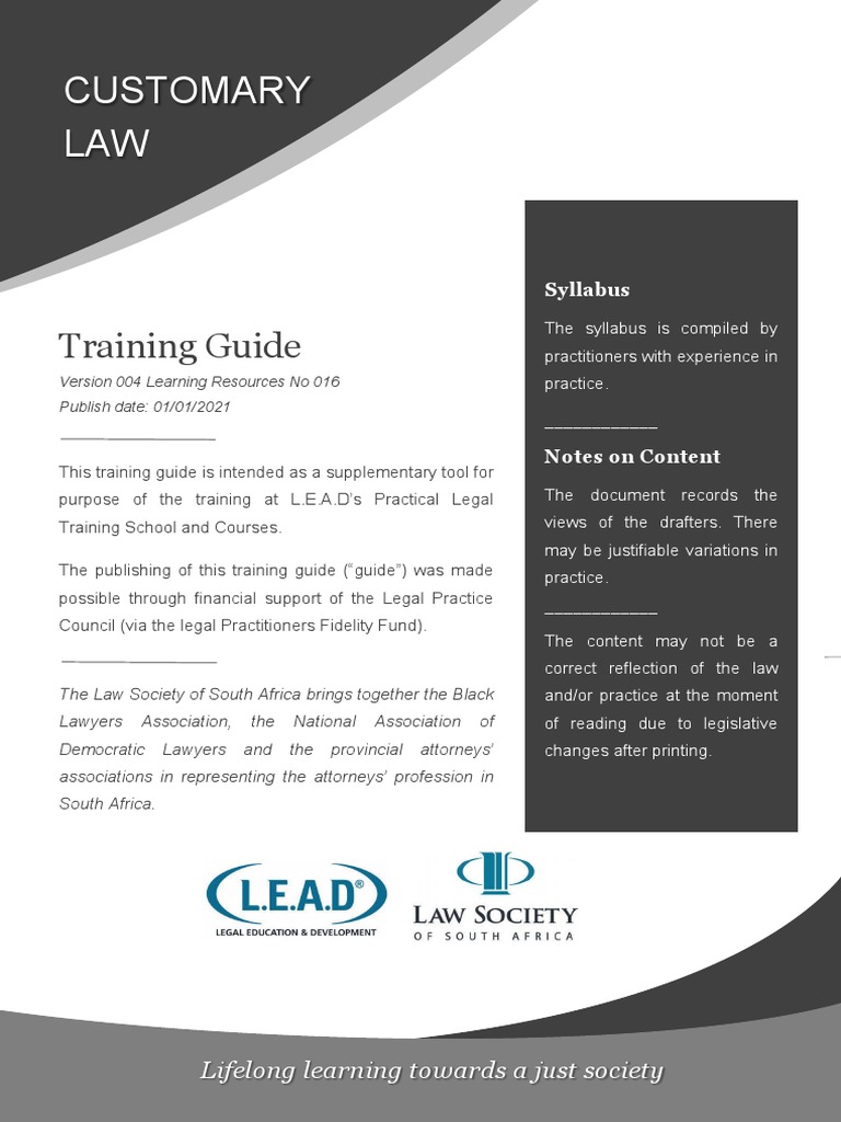 Customary Law 2021 | PDF | Judgment (Law) | Marriage