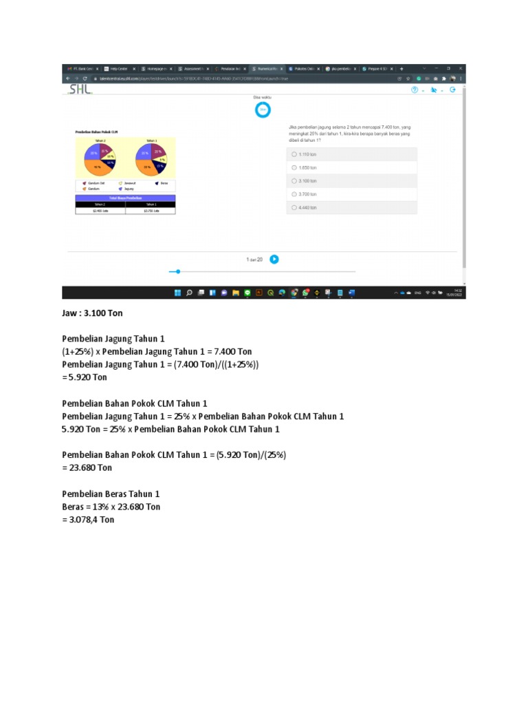 Contoh Soal SHL Tes Numerik 2022 | PDF