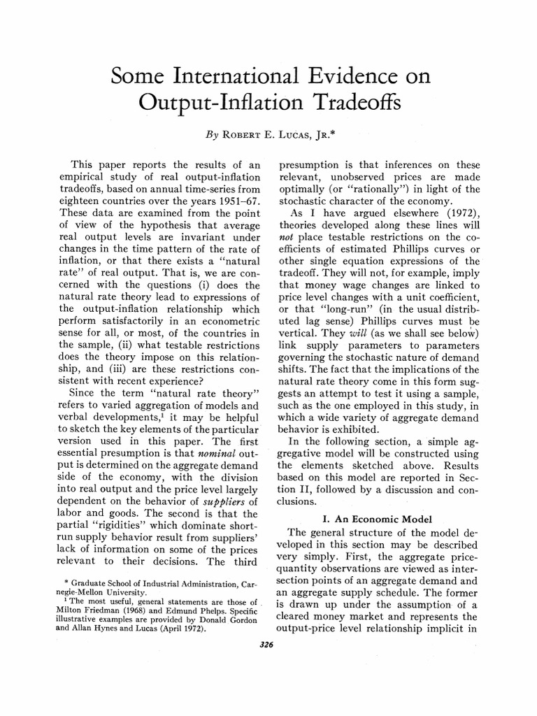2.8 Rober Lucas Modelo 5 Islas Some International Evidence | PDF ...