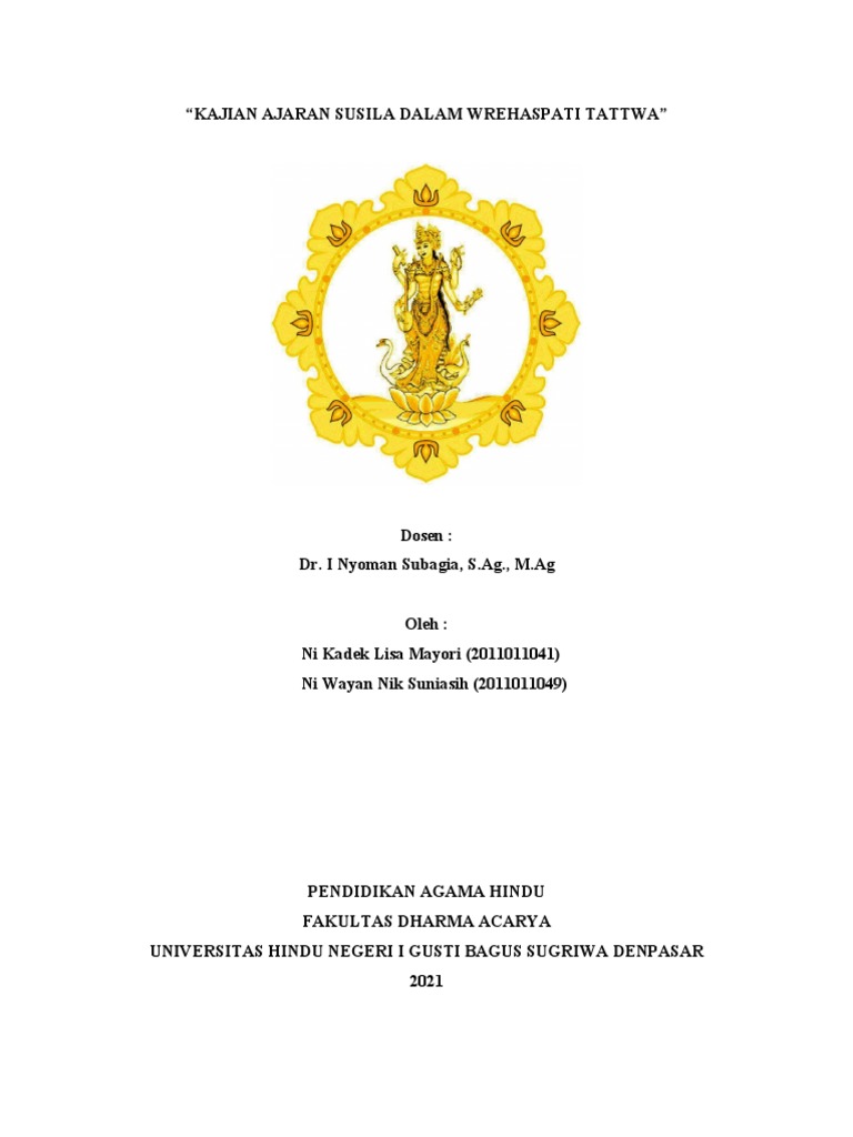 Ajaran Susila dalam Wrehaspati Tattwa | PDF