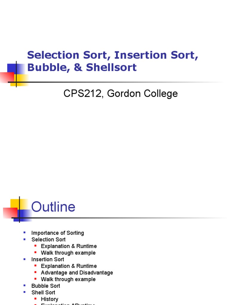 An In Depth Analysis And Comparison Of Common Sorting Algorithms Selection Sort Insertion Sort 