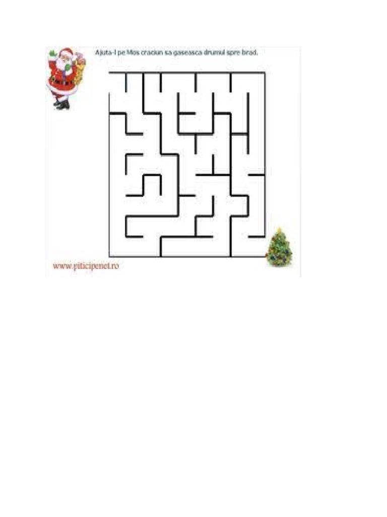Fisa de Lucru Grupa Mica - Labirint Mos Craciun | PDF