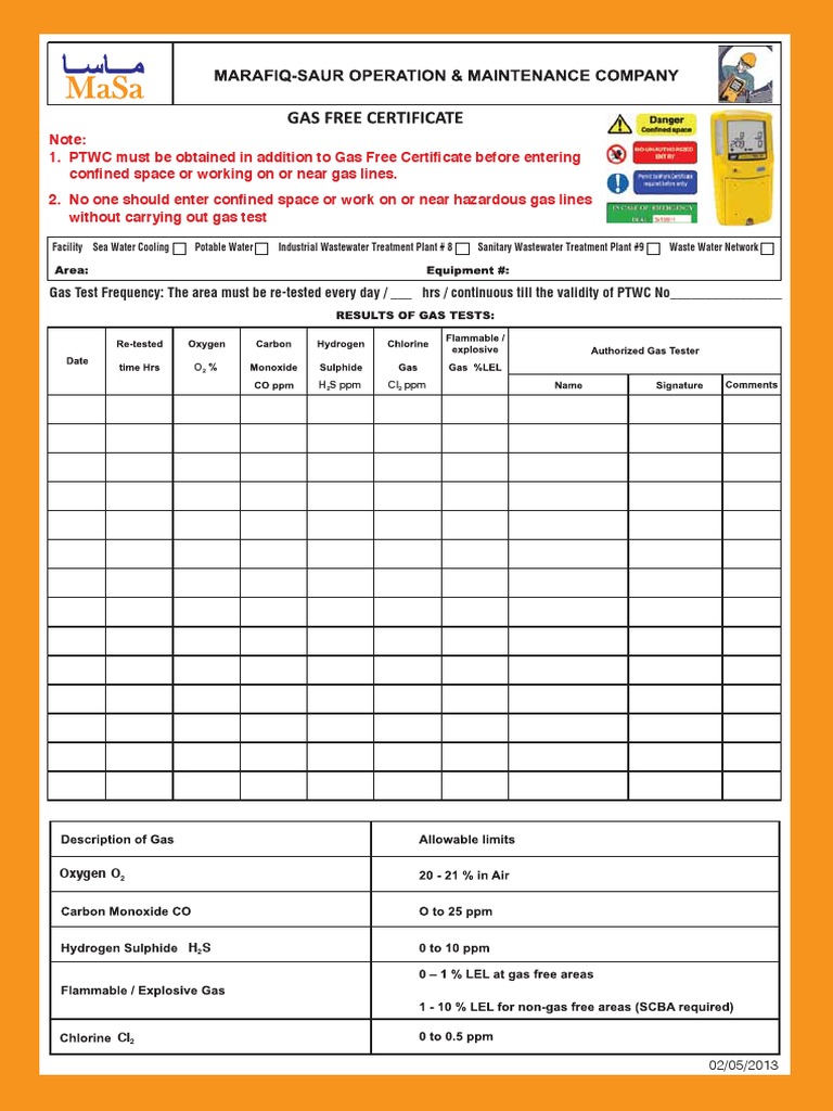 Gas Testing Procedures and Requirements | PDF | Wastewater | Gases