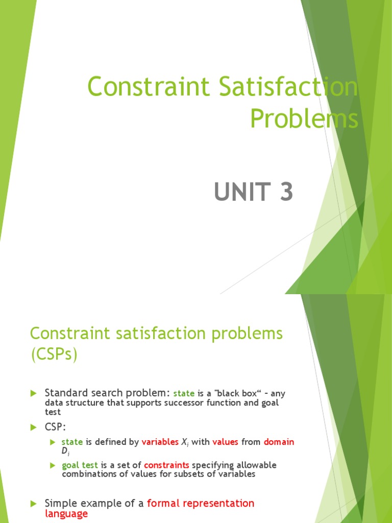 Constraint Satisfaction Problems: Unit 3 | Download Free PDF | Algorithms | Theoretical Computer ...