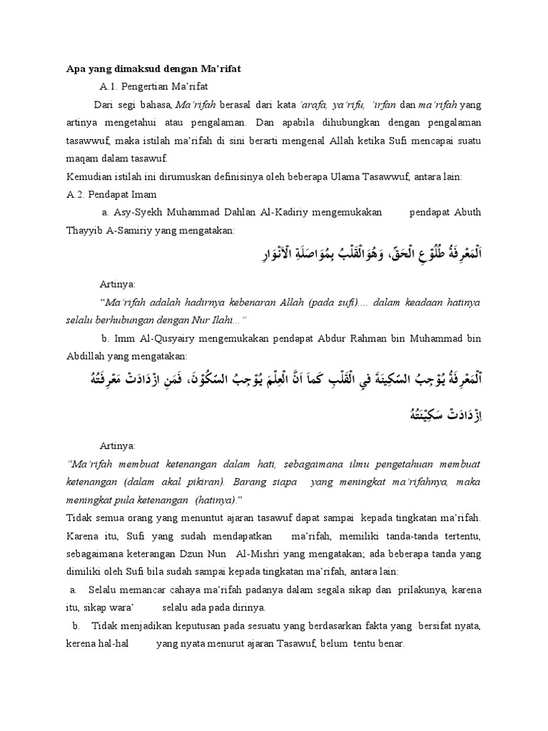 Tahapan Untuk Mencapai Ma'rifat | PDF