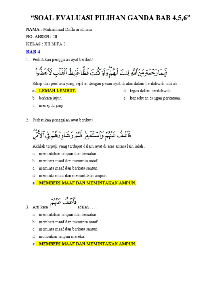 20 - Soal Bab 4,5,6 - M. Daffa Aradhana | PDF