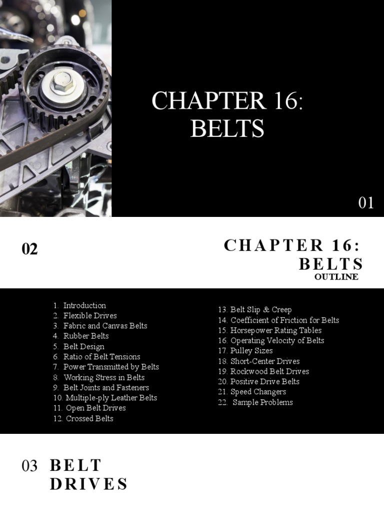 Chapter 16 - Belts | PDF | Belt (Mechanical) | Mechanical Engineering
