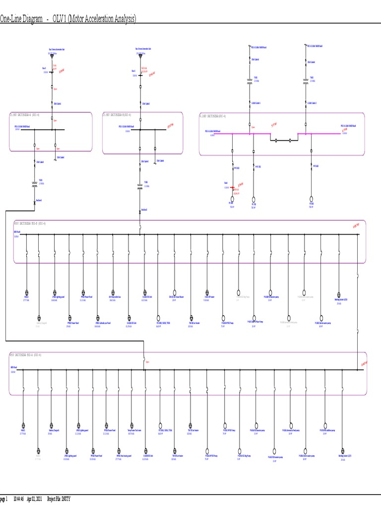 One-Line Diagram - OLV1 (Motor Acceleration Analysis) | PDF | Electric ...