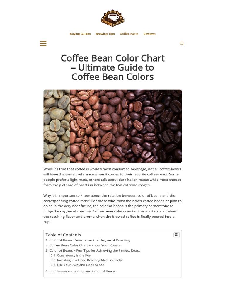 Coffee Bean Color and Roasting Guide | PDF | Coffee | Food And Drink