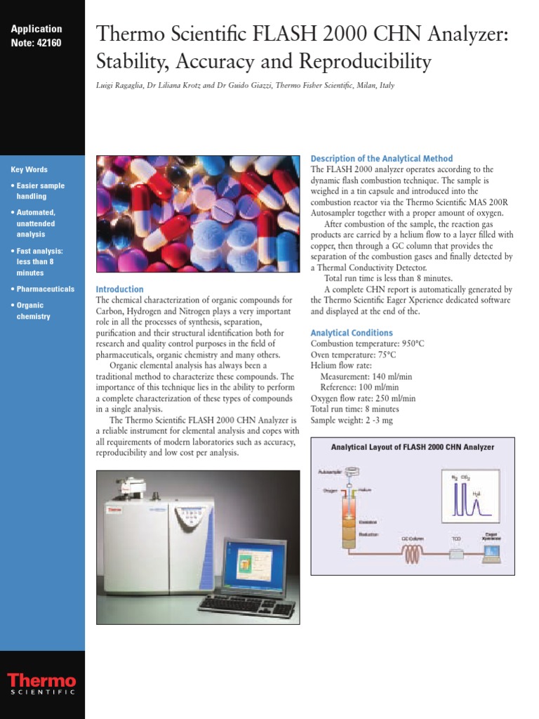 Thermo Scientific FLASH 2000 CHN Analyzer: Stability, Accuracy and ...