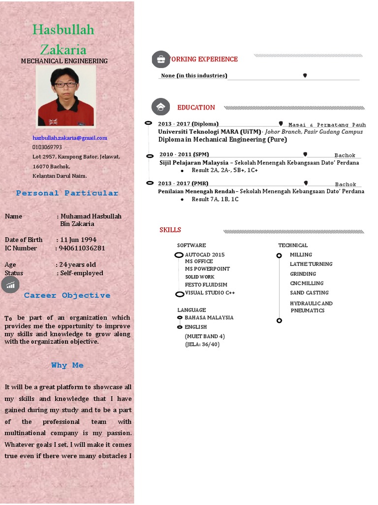 Hasbullah Zakaria: Personal Particular | PDF