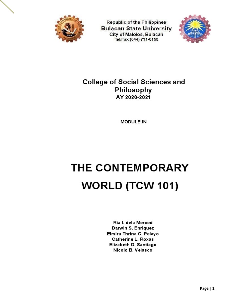 TCW MODULE For Students | PDF | World Systems Theory | Globalization