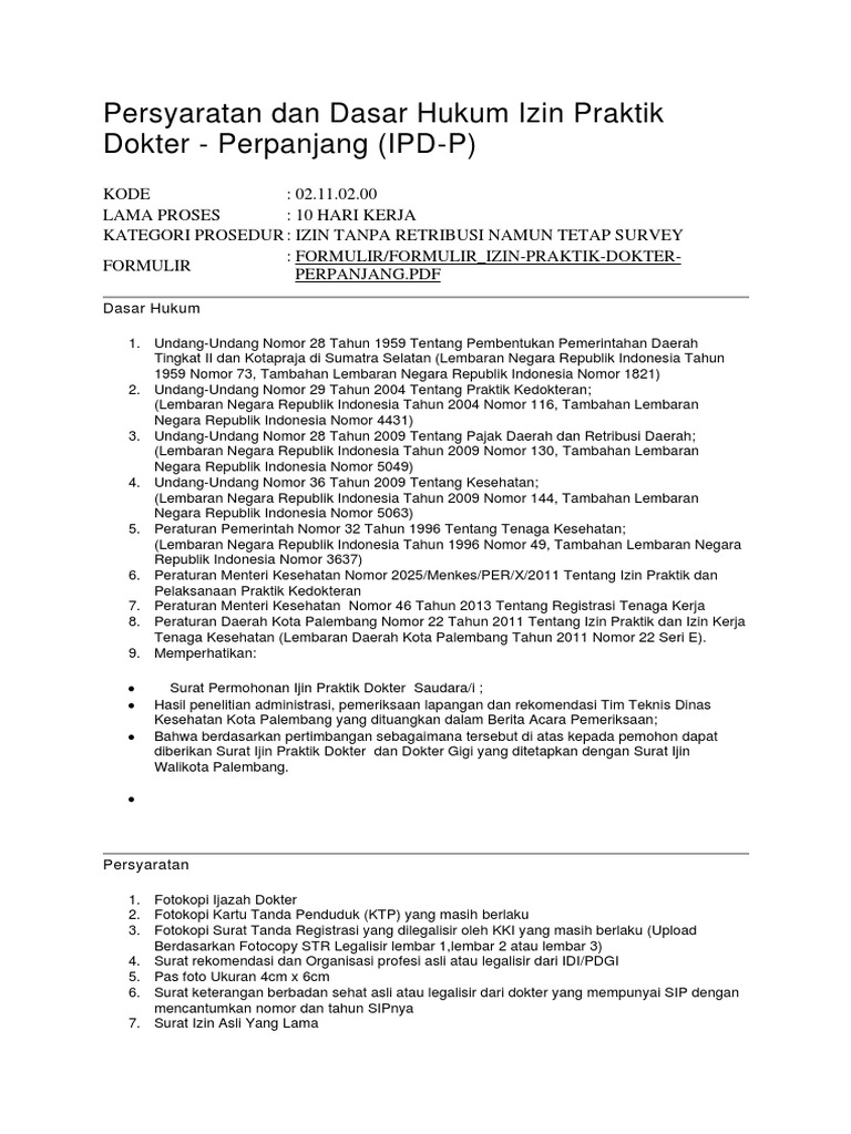 Perpanjang SIP Dokter | PDF