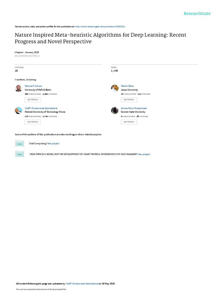 Nature-Inspired Algorithms in Deep Learning | PDF | Deep Learning ...