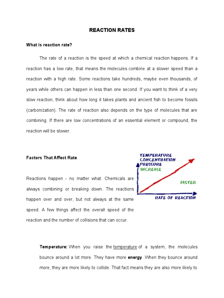 Reaction Rates: What Is Reaction Rate? | PDF | Reaction Rate | Chemical ...