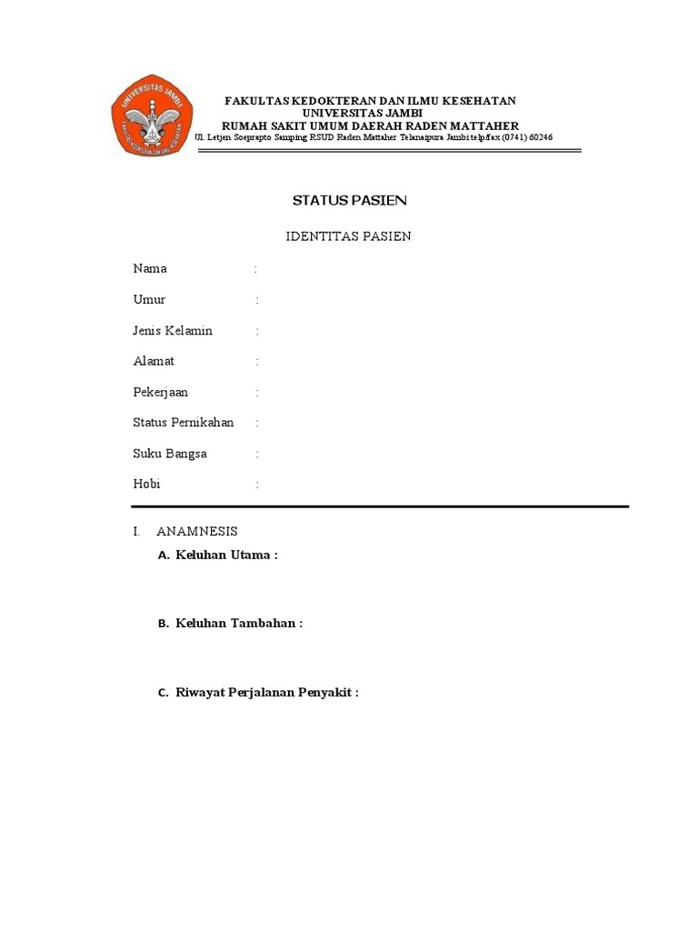 Status Pasien dan Pemeriksaan Medis | PDF