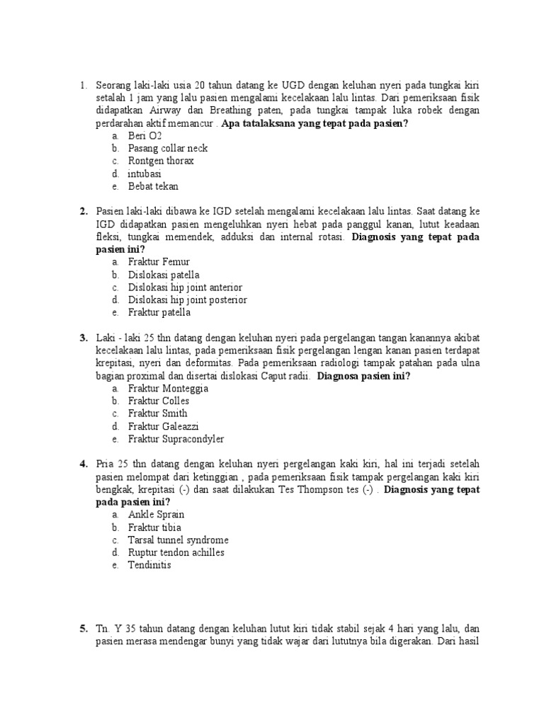 Soal Muskuloskeletal | PDF